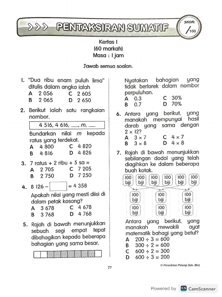 Matematik Tahun 3 | PDF