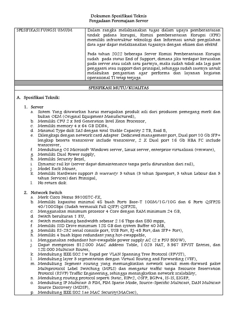 02 Spesifikasi Teknis 162 | PDF