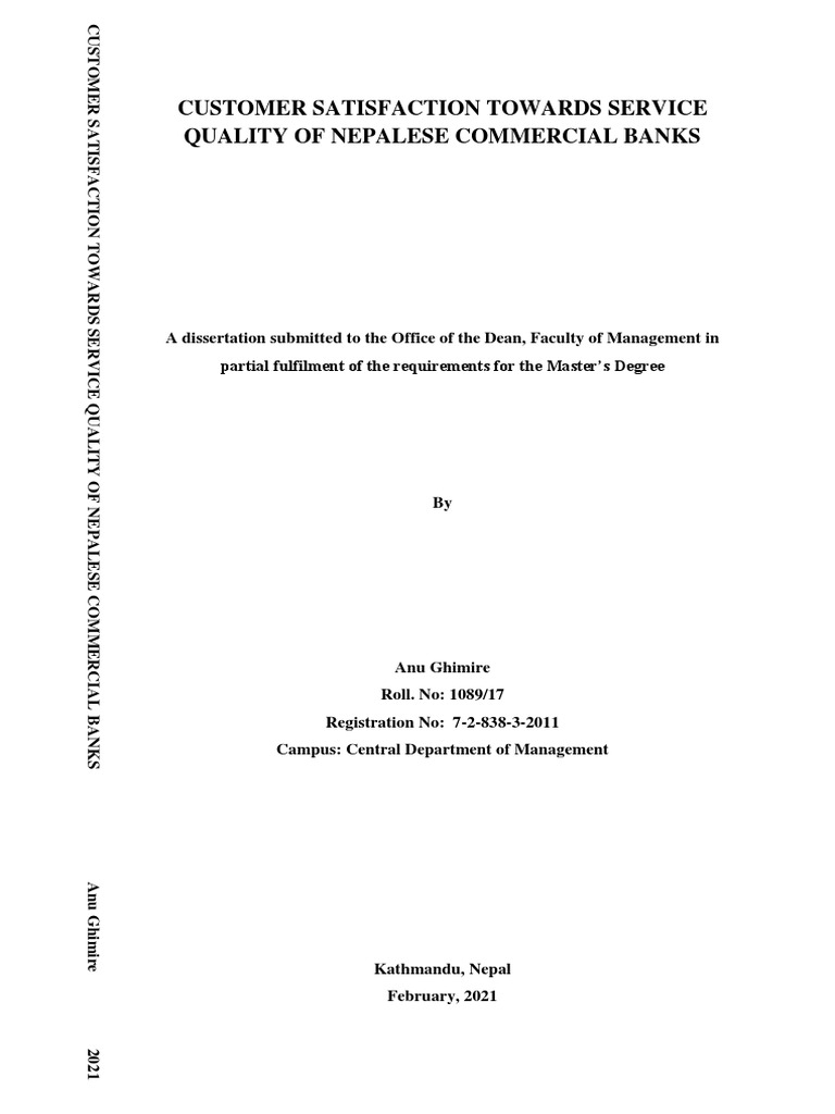 Customer Satisfaction in Nepalese Banks | PDF | Customer Satisfaction ...