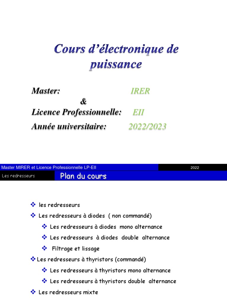 Chap 2 Redresseur | PDF | Redresseur | Équipement