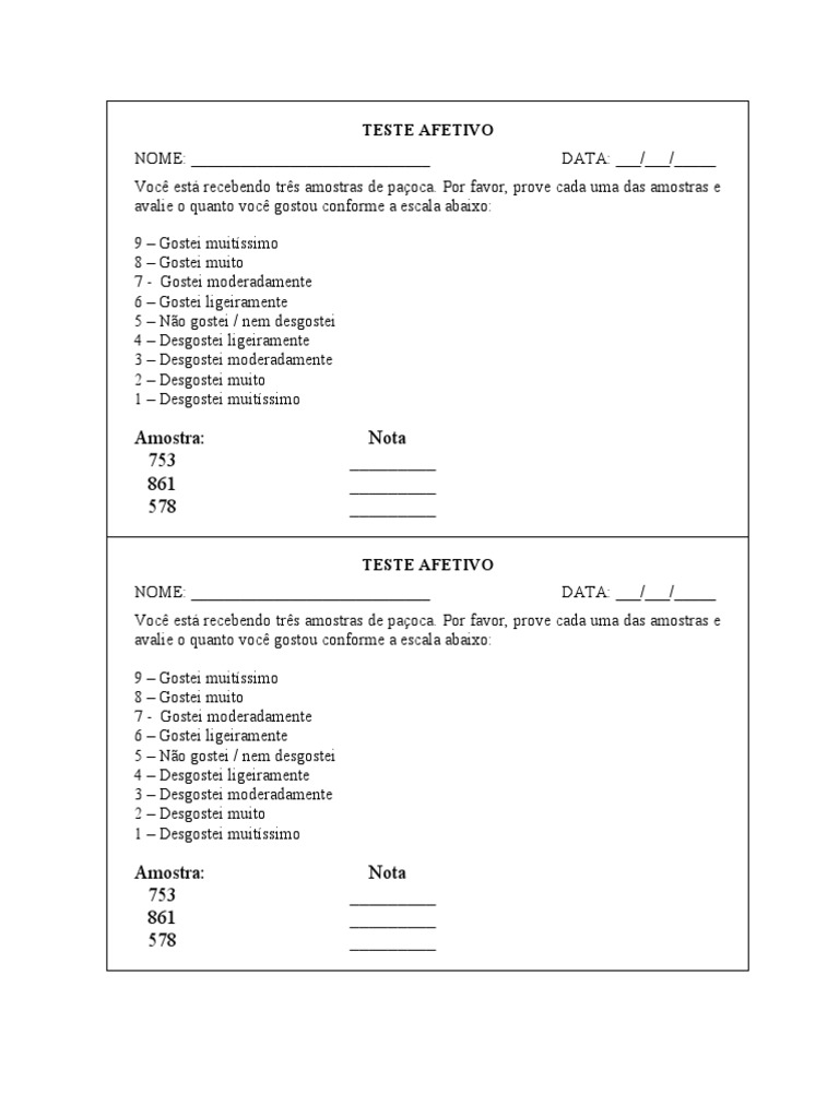 Ficha Escala Hedonica | PDF | Autoajuda | Carreira e Crescimento