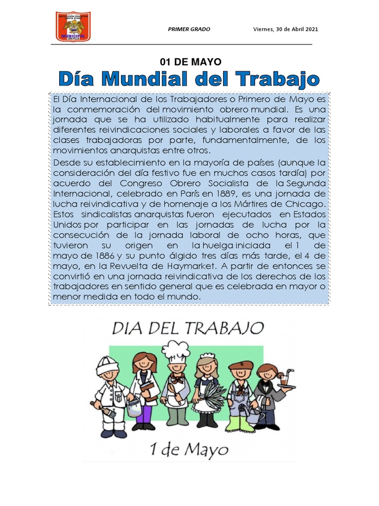 Actividades del Día del Obrero Infantil | PDF | Viajes y turismo ...