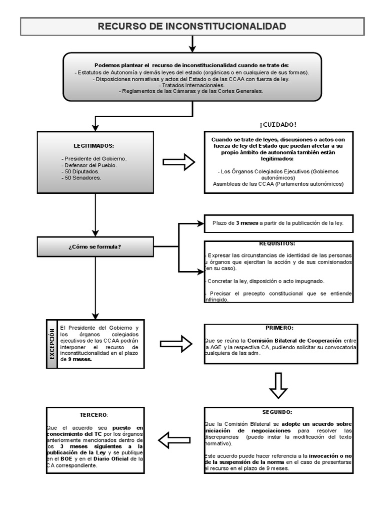 Esquema Recurso de Inconstitucionalidad | PDF | Ley Pública | Gobernancia