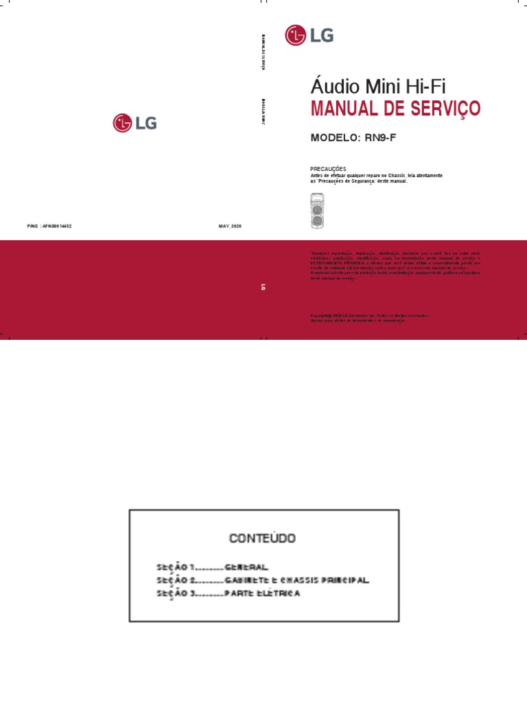 Manual de Serviço LG RN9 | PDF | Eletricidade | Capacitor
