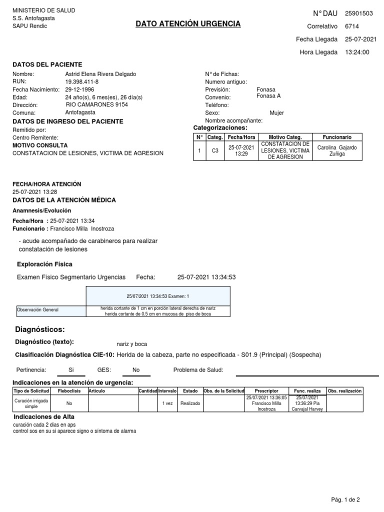 Dau C | PDF | Examen físico | Servicios públicos