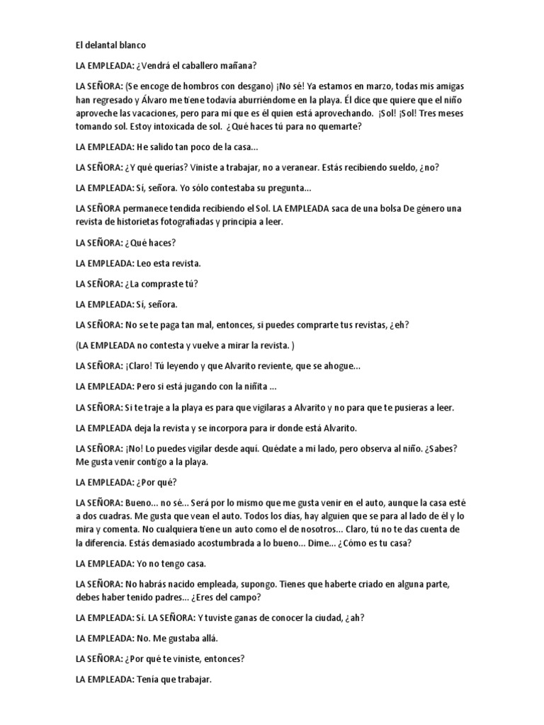 El Delantal Blanco Resumen | PDF | Poesía