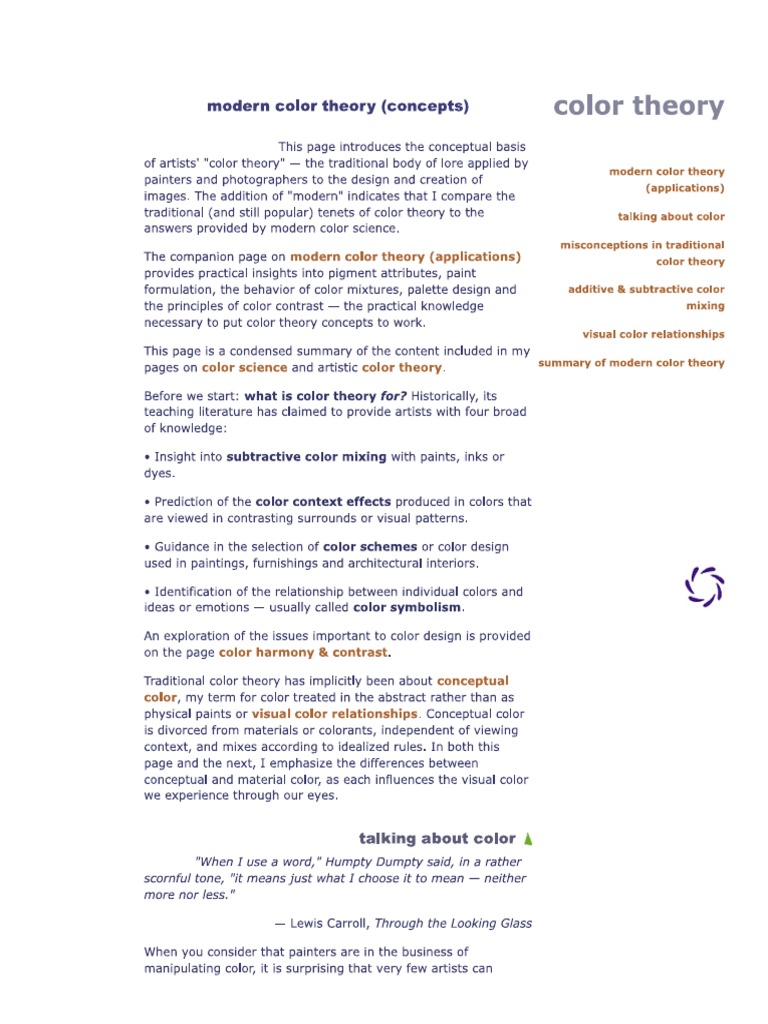 Modern Color Theor (Concepts) | PDF