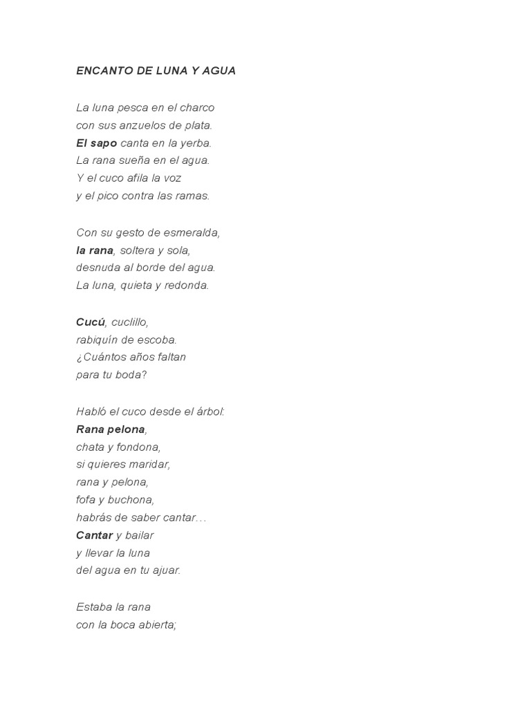 Encanto de luna y agua en poesía | PDF