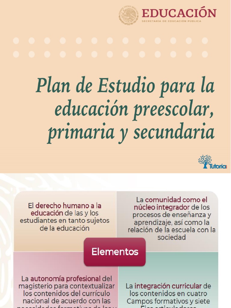Plan de Estudios para La Educación Preescolar, Primaria y Secundaria ...