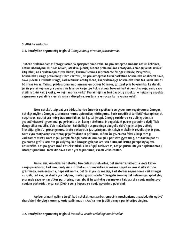 Lietuviu ND Uzduotys | PDF