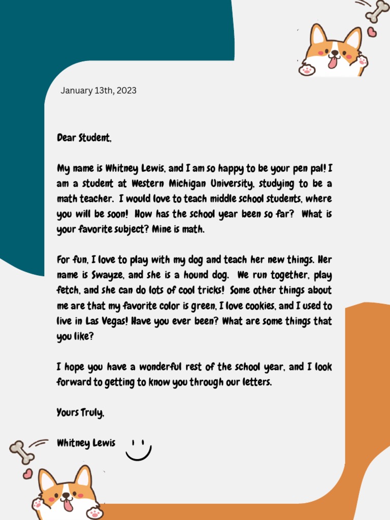 penpal letter 1 | PDF
