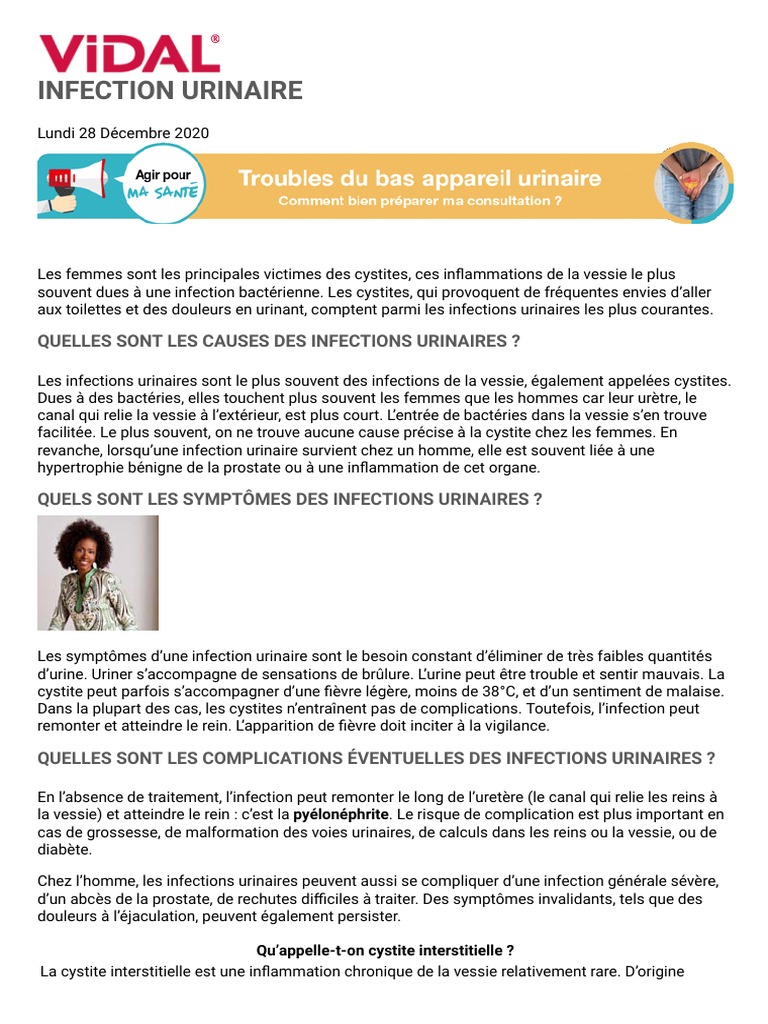 Infection Urinaire - Symptômes, Causes, Traitements Et Prévention ...