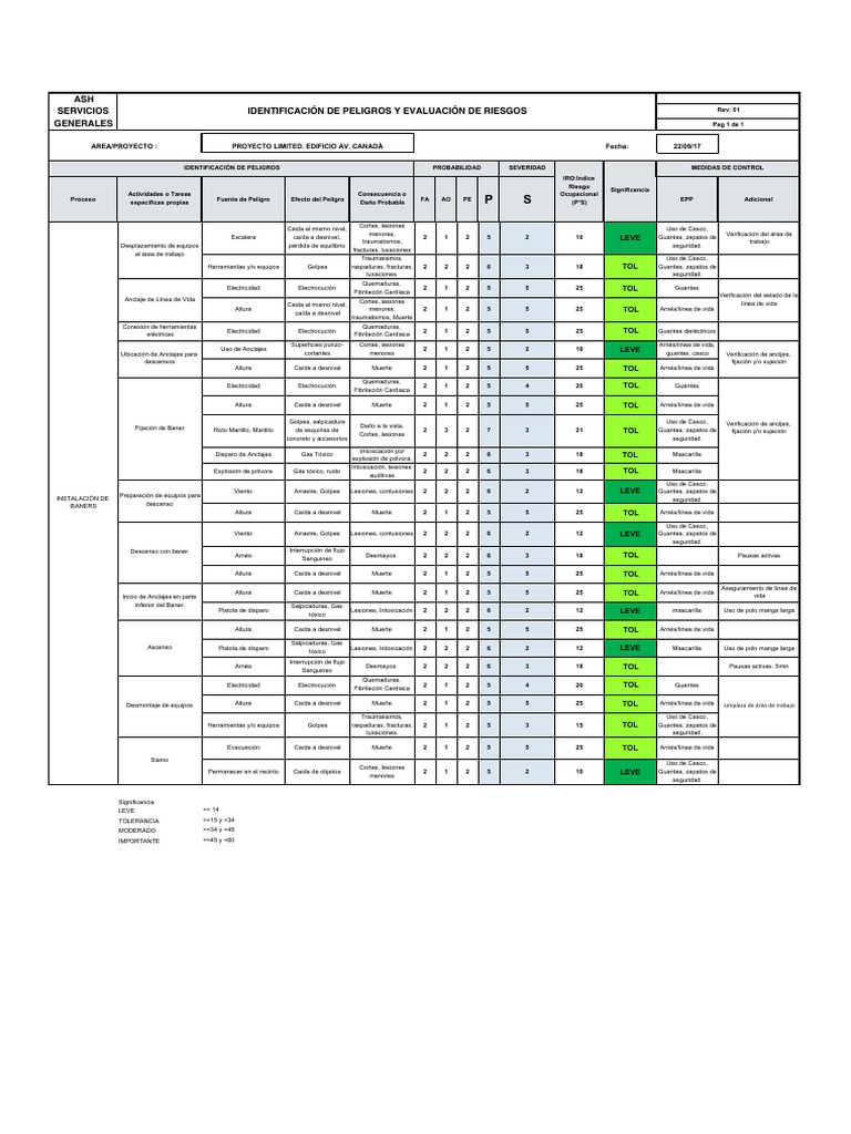 Matriz IPER | PDF | Emergencias Médicas | Enfermedades y trastornos