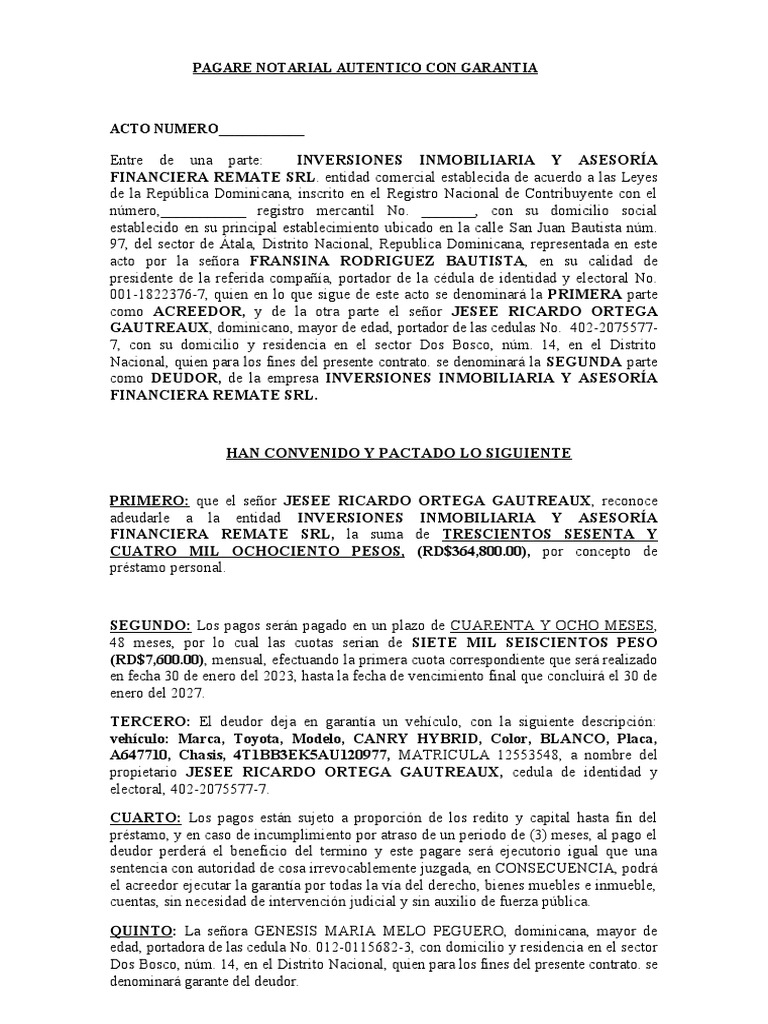 Pagare Notarial 11111 | PDF