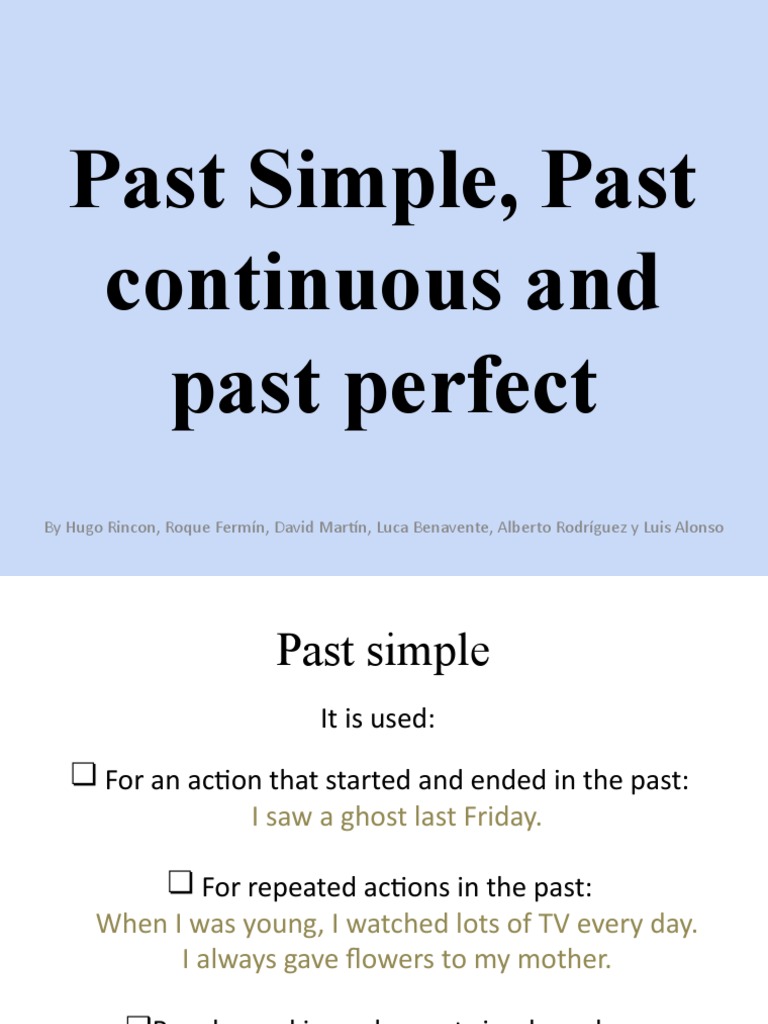 Past Simple, Past Continuos and Past Perfect | PDF | Language Families ...