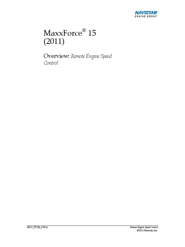 NAVI MXF15 PTO Remote 070511 REV3 | PDF | Throttle | Truck