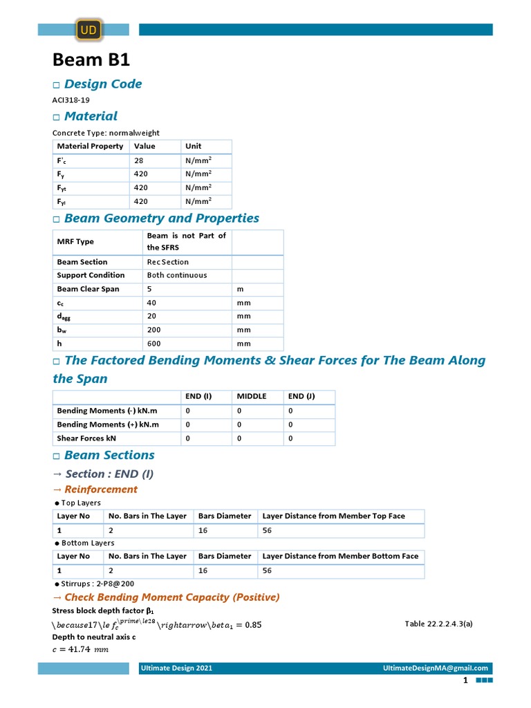 RC Beam1 | PDF | Bending | Beam (Structure)