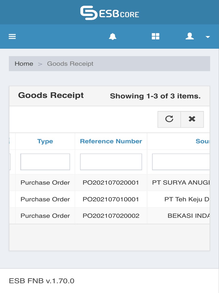 ESB FNB - Goods Receipt | PDF