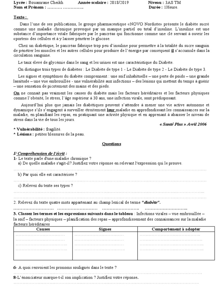 Devoir 2as Le Groupe Pharmaceutique NOVO | PDF | Diabète | Insuline