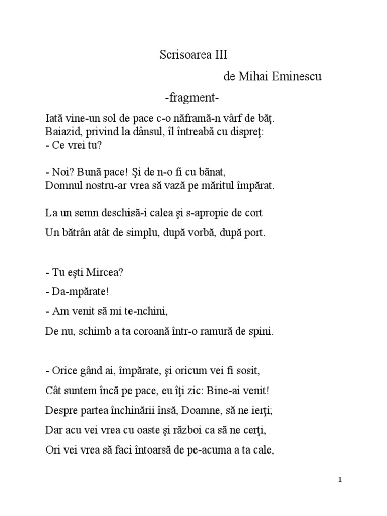 Scrisoarea III | PDF