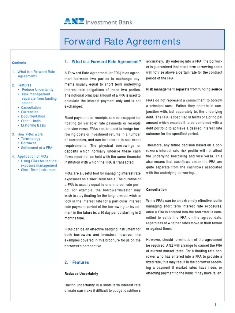 Forward Rate Agreements | PDF | Swap (Finance) | Debt