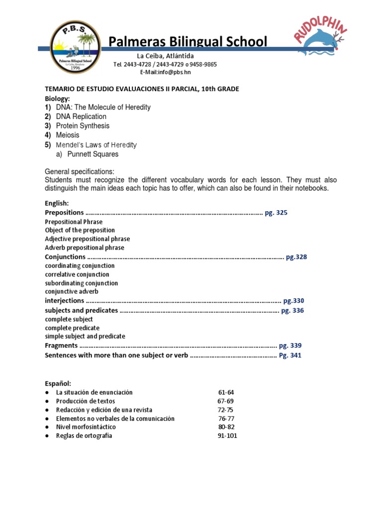 10th Grade Study Guide | PDF
