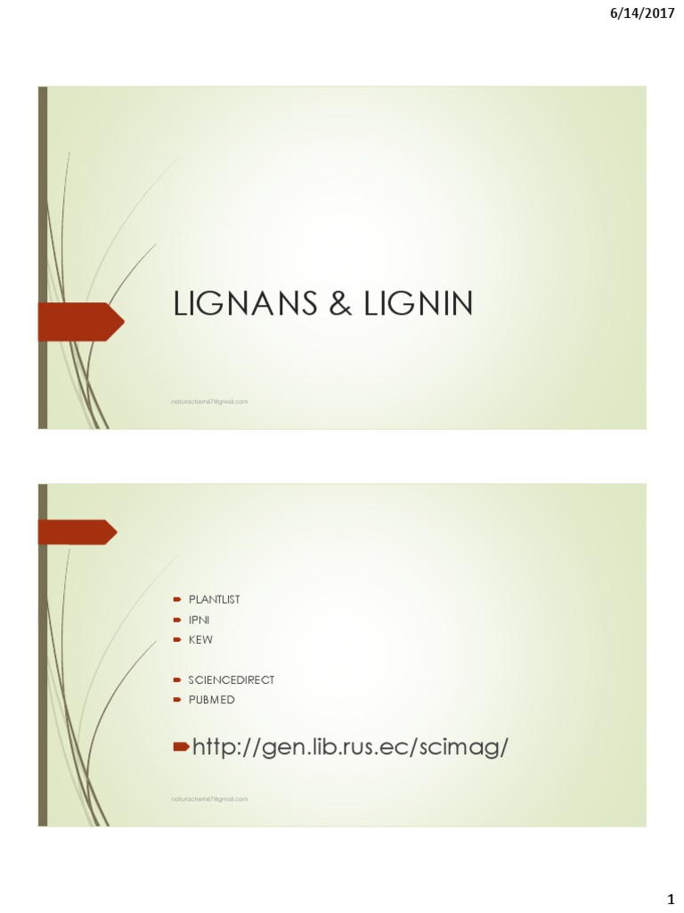 Lignans & Lignin | PDF | Lignin | Chemical Compounds
