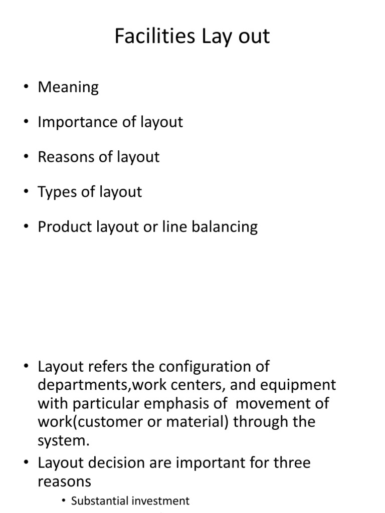 Facilities Layout | PDF