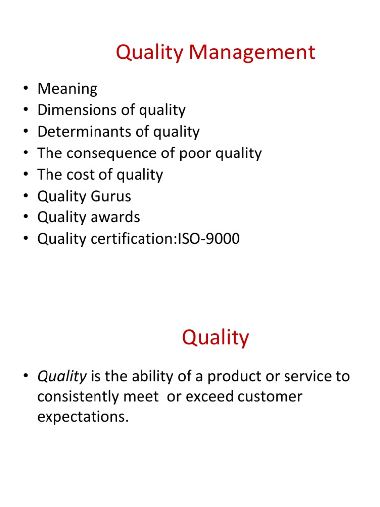 Quality Management | Download Free PDF | Six Sigma | Quality (Business)