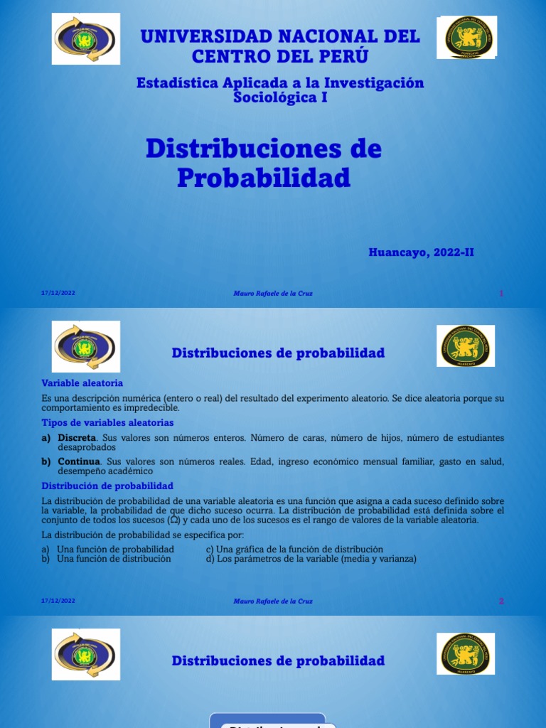 7 Distribuciones de Probabilidad | PDF | Distribución normal | Variable aleatoria