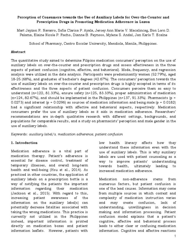 IMRAD Journal | PDF | Over The Counter Drug | Pharmacy