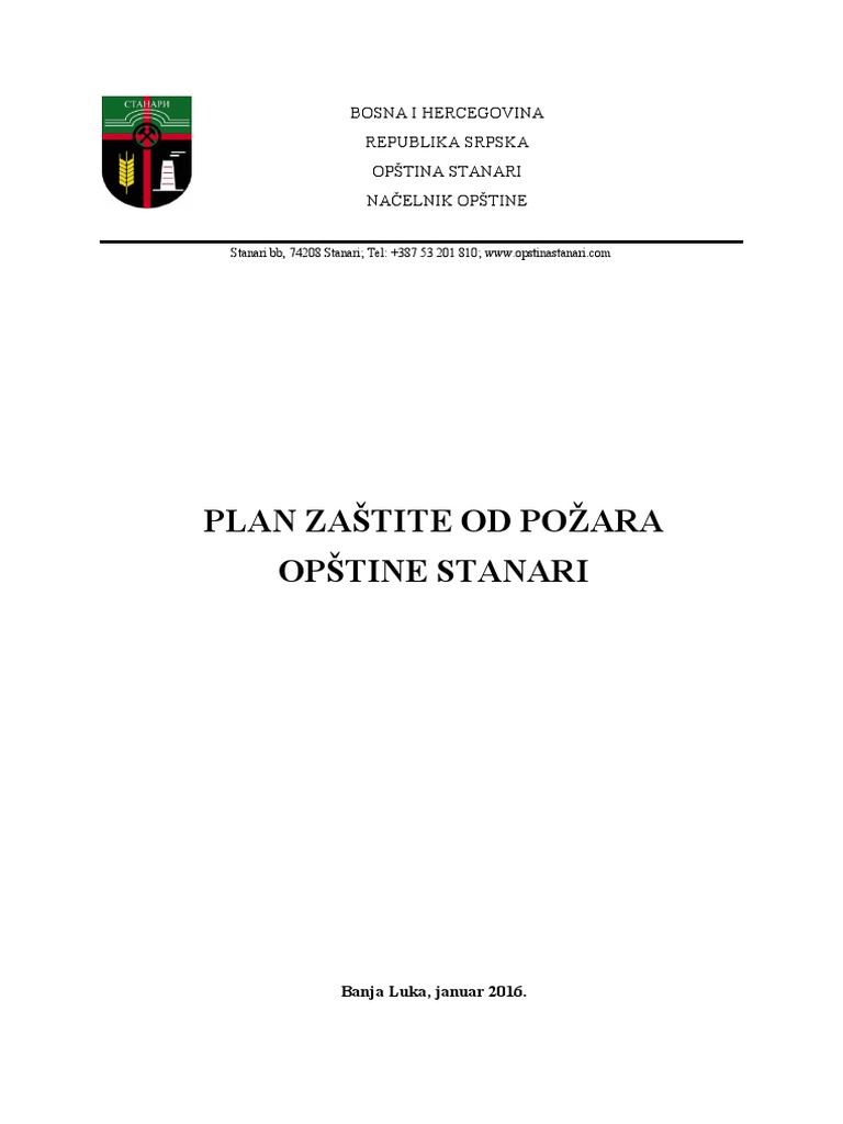 03 Plan Zastite Od Pozara Na Podrucju Opstine Stanari | PDF