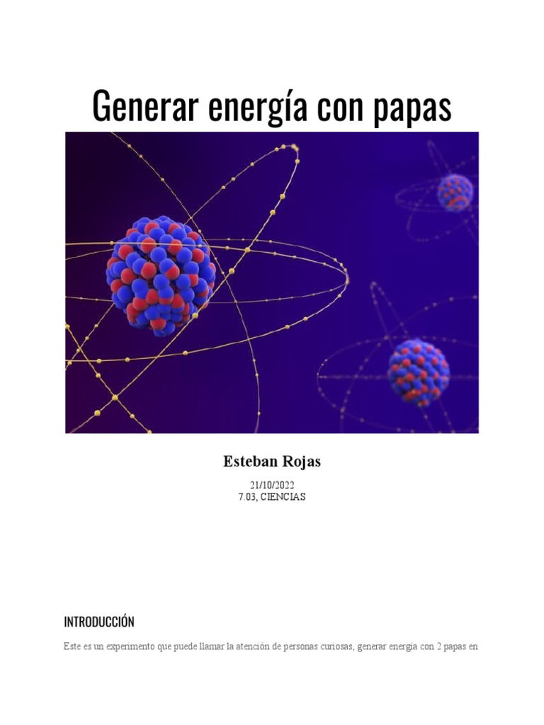 Generar Energía Con Papas | PDF