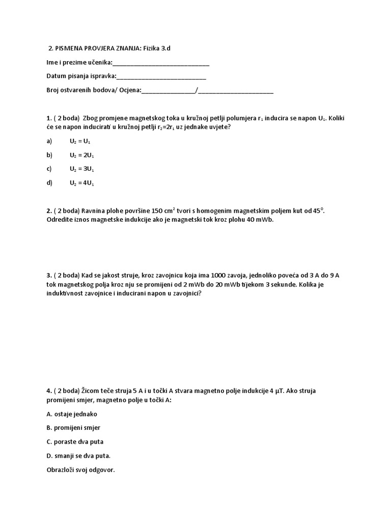 2 PPZ Fizika 3.d - Marija Kučinić | PDF