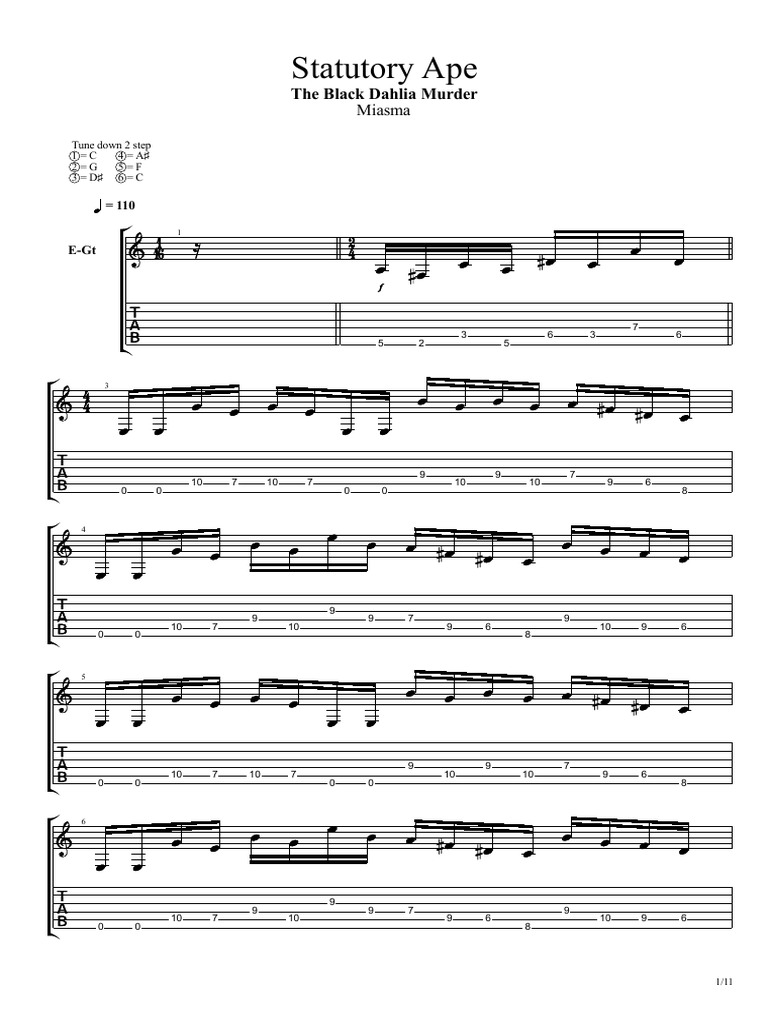 Statutory Ape Guitar Tuning Guide | PDF | Heavy Metal Music | Rock Albums
