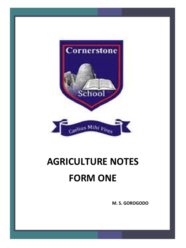 Form 1 Agriculture Notes Summary | PDF | Soil | Rock (Geology)