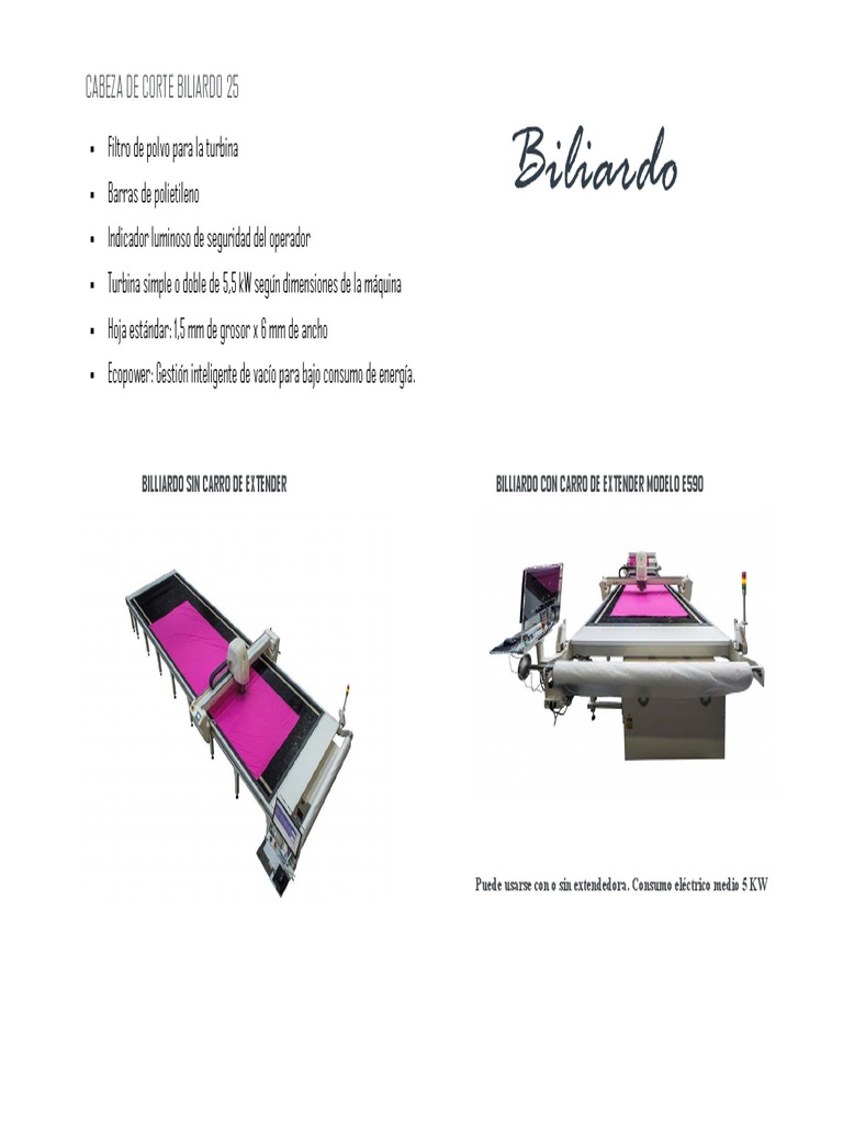 Datasheet Maquina de Corte Textil | PDF