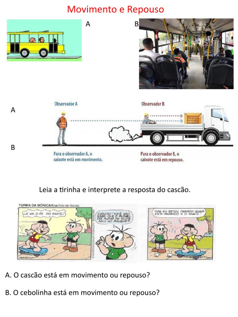 Movimento e Repouso para Alunos | PDF | Velocidade | Tempo