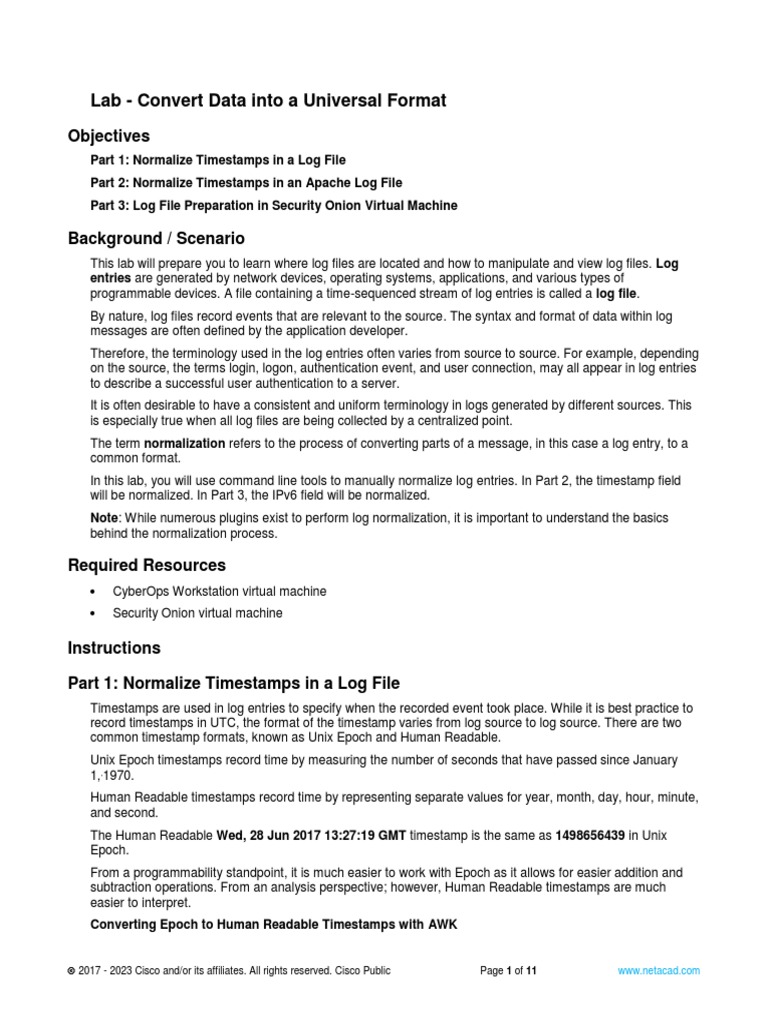 Normalize Log Timestamps in Lab 27.1.5 | PDF | Apache Http Server ...