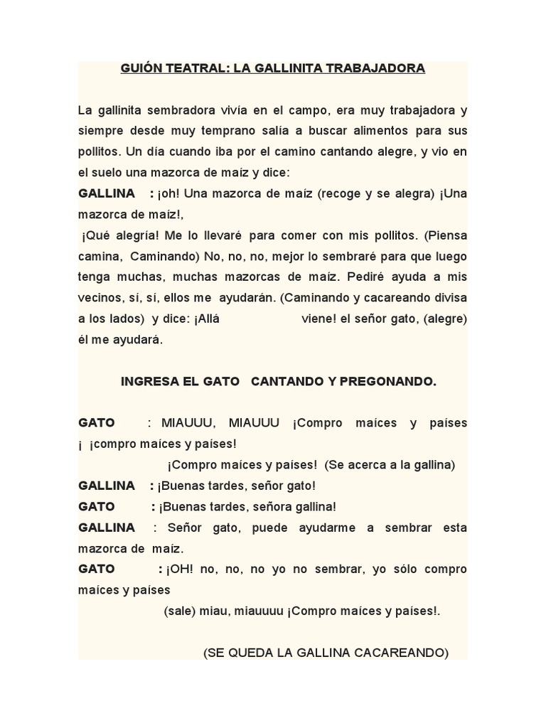 Guión Teatral | PDF | Cocina, comidas y vino | Arte