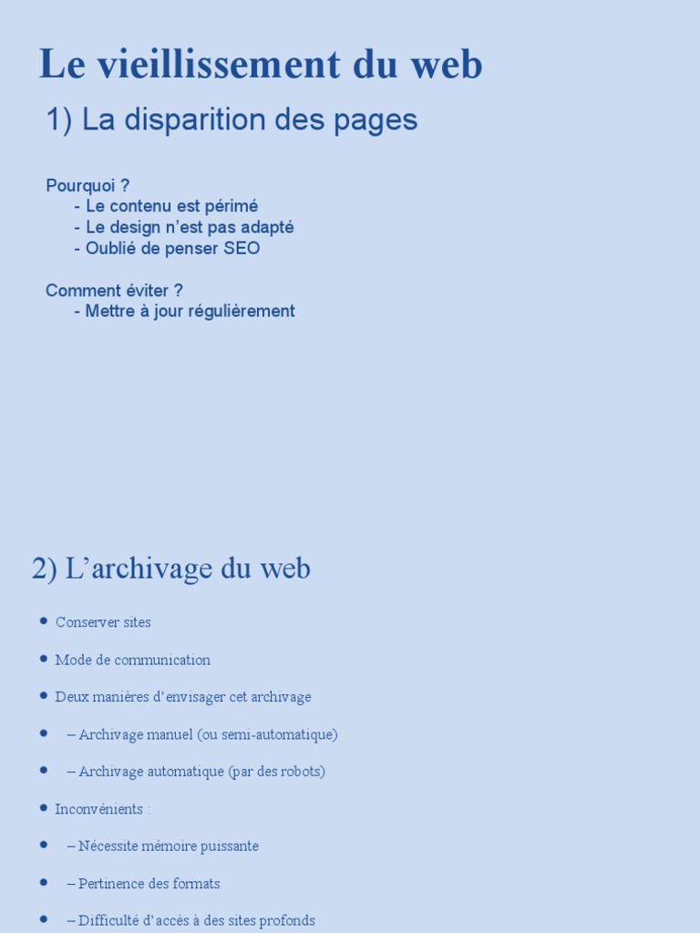 Le Vieillissement Du Web | PDF