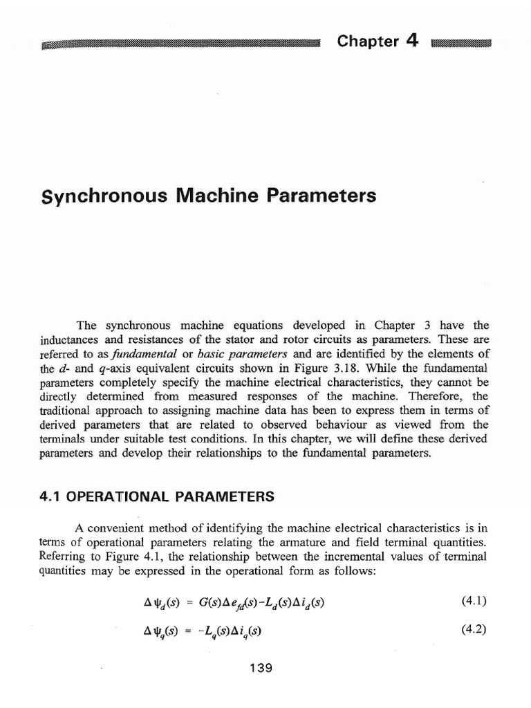 Synchronous Machine Parameters | PDF