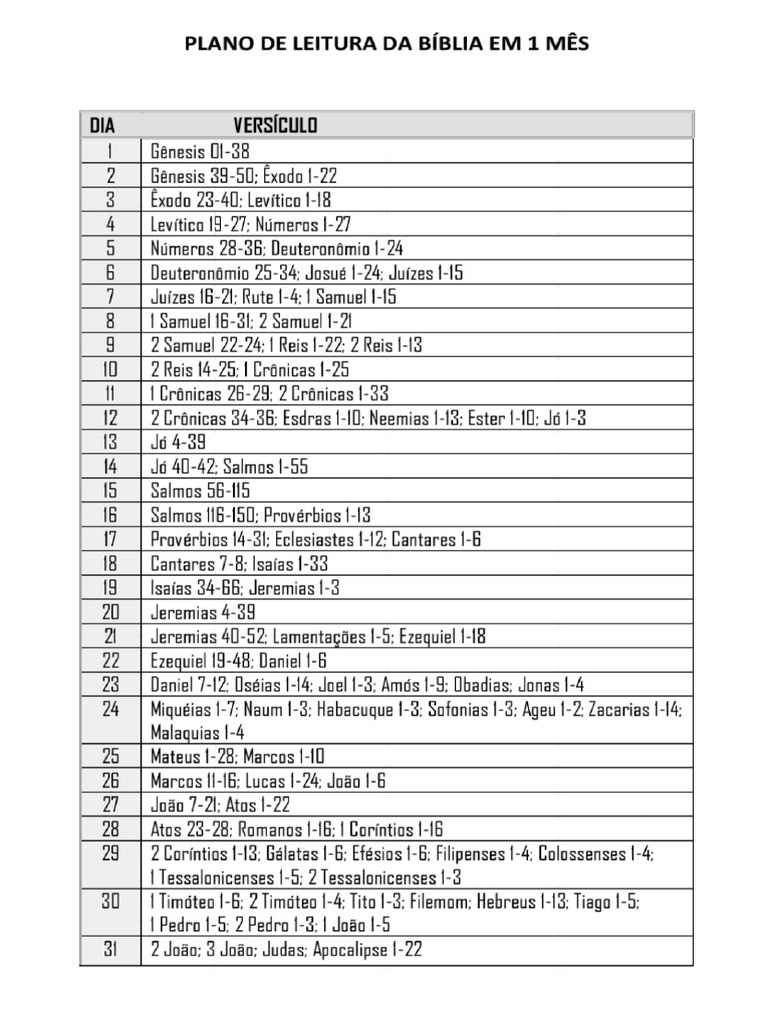 Planos de Leitura Da Bíblia | PDF