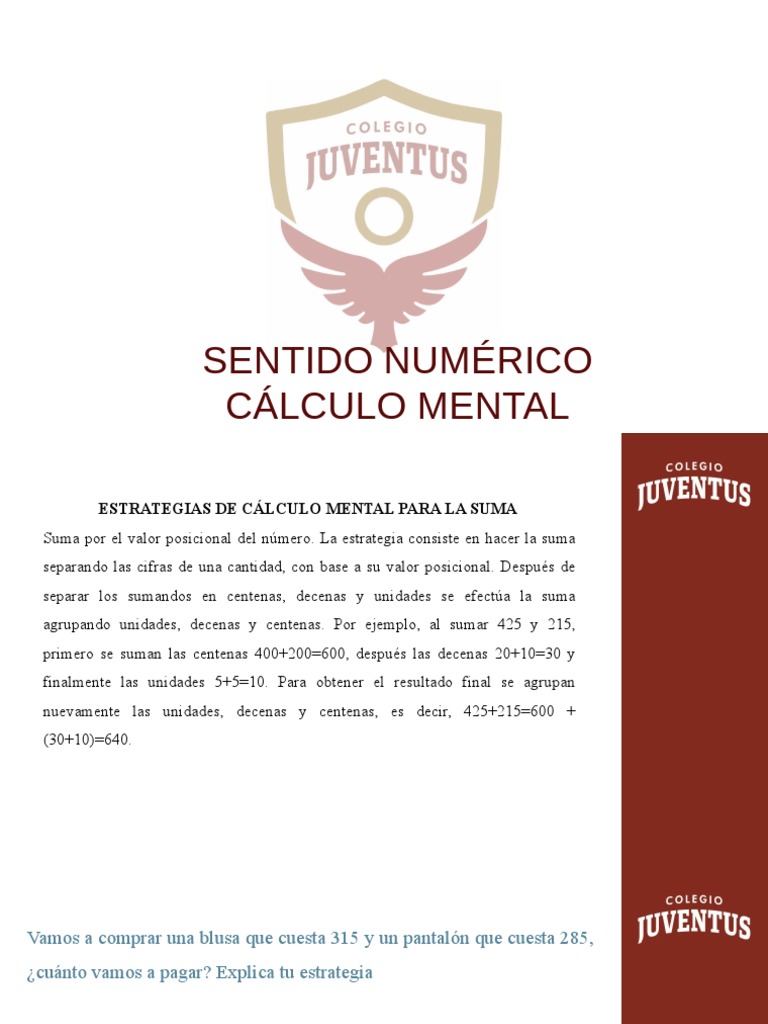Estrategias de Cálculo Mental: Sumas y Restas | PDF | Sustracción ...