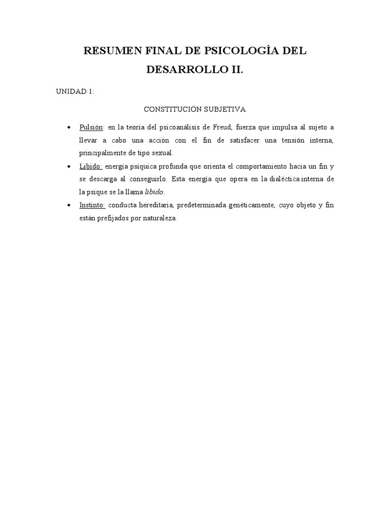 Resumen Final de Psicologìa Del Desarrollo Ii | PDF | Adolescencia | Pensamiento