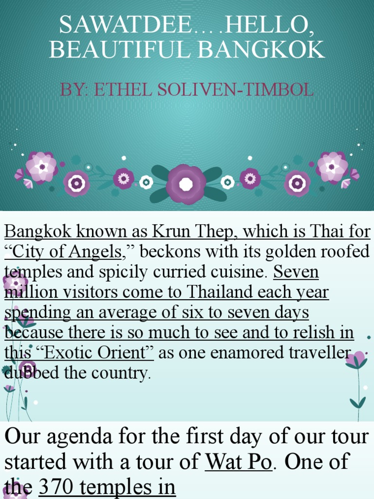 Exploring Bangkok's Temples and Culture | PDF