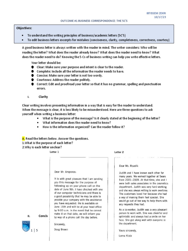 Mastering the 5 Cs of Business Writing | PDF | Phrase | Languages