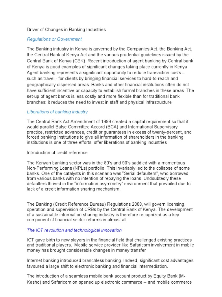 Drivers of Change in Banking Industries | PDF | Microfinance | Banks