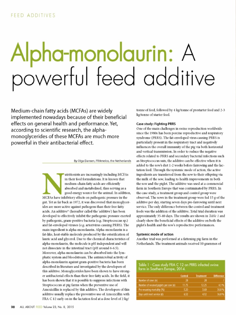 2015 - Alpha-Monoglycerides Alpha-Monolaurin - A More Powerful Feed ...