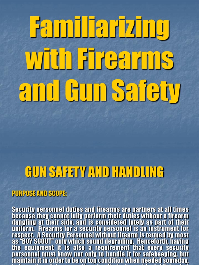 Familiarizing With Firearms and Gun Safety Lesson 6 S. | PDF | Firearms ...